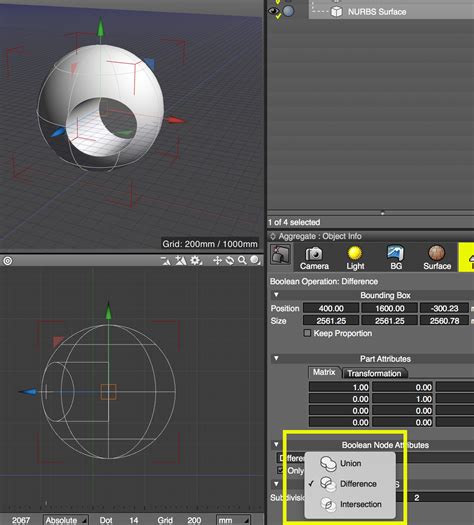 shade 3d boolean operation