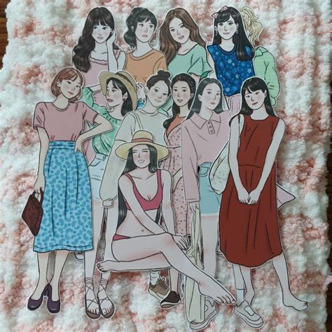 ตุ๊กตากระดาษ สาวสดใส สไตล์เกาหลี สำเร็จรูป ตัดแล้ว เปลี่ยนชุดสวยๆ แบบเต็มตัว เล่นได้เพลิดเพลิน