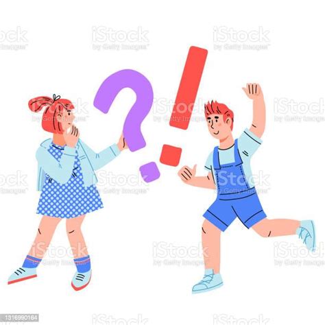 펜서스 스마트 어린이 질문과 대답 만화 벡터와 소년과 소녀 개념에 대한 스톡 벡터 아트 및 기타 이미지 개념 검색 결정 Istock