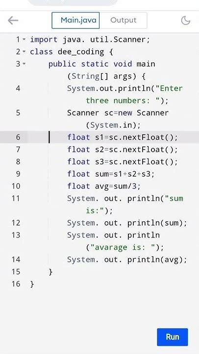 Sum And Avarage Of Three Numbers Using Java🤗🤗🤗 Youtube