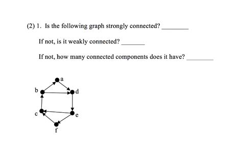 solved 2 1 is the following graph strongly connected if