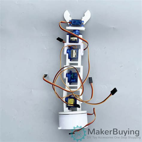 6dof 3d Printing White Six Axis Robotic Arm Diy Robot Assembly 3d