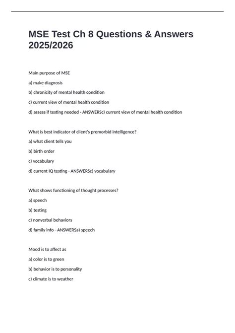 MSE Test Ch 8 Questions Answers 2025 2026 MSE Stuvia US