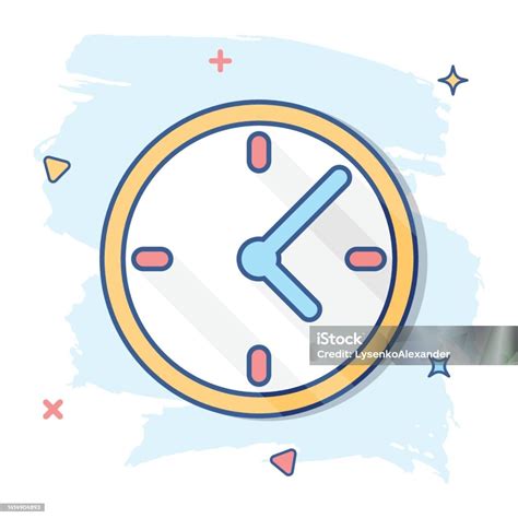 만화 스타일의 만화 알람 시계 아이콘 타이머 사인 일러스트 픽토그램 스톱워치 스플래시 비즈니스 컨셉 계시기에 대한 스톡 벡터 아트 및 기타 이미지 Istock