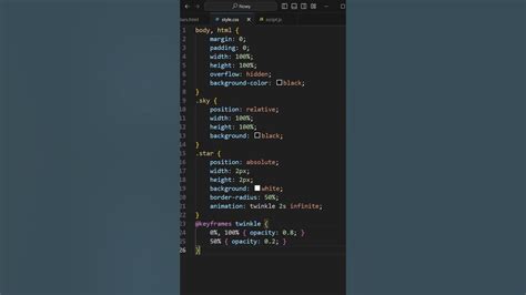 How To Make Twinkling Stars In Html Css And Javascript Codeit Shorts Youtube