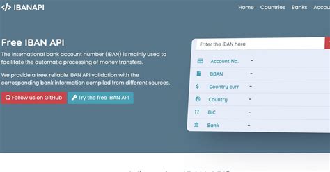 Iban Api The Extensive Api Service To Get The Bank Information And