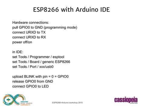 Cassiopeia Ltd Esp8266arduino Workshop Ppt Cassiopeia Ltd Esp8266arduino Workshop Ppt