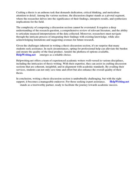 Writing Thesis Discussion Section Pdf