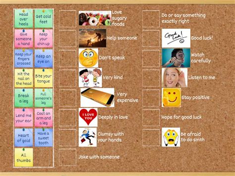 Body Parts Idioms Dom Match Up
