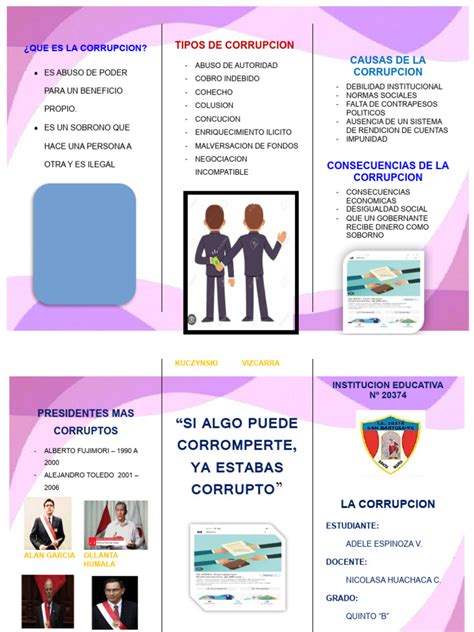 Triptico La Corrupcion Pdf Corrupción Política Perú