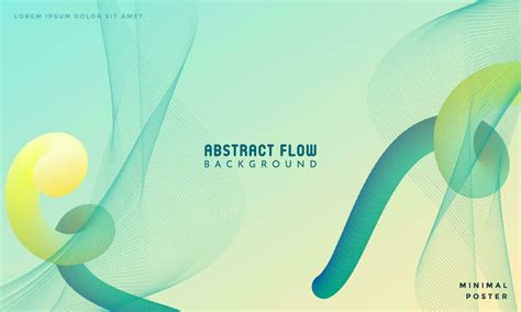 Gradient Fluid Loops Background Vector Abstract Green And Yellow Curve Fluid In Gradient Style