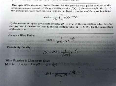 Solved Example Gw Gaussian Wave Packet For The Gaussian Wave Packet Solution Of The Previous