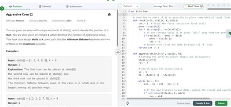 Gfg160 Geekstreak2024 Problemsolving Binarysearch Optimization