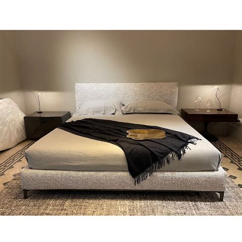 Minotti Letto Andersen Bed 195x225 Tessuto Mirò Longho Design