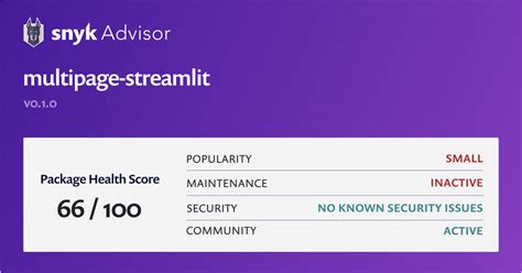 Multipage Streamlit Python Package Health Analysis Snyk