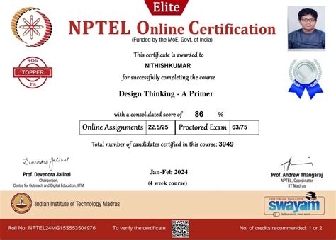 nithish kumar m on linkedin design thinking a primer nptel course