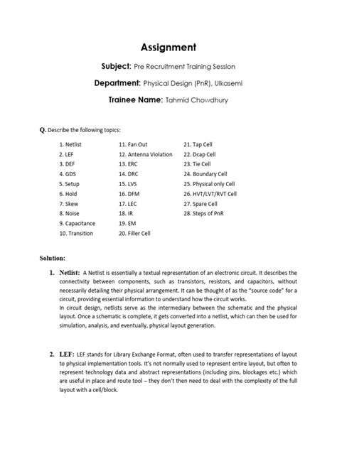 Assignment For Ic Pd Pnr Pre Recruitment Training 2024 Download