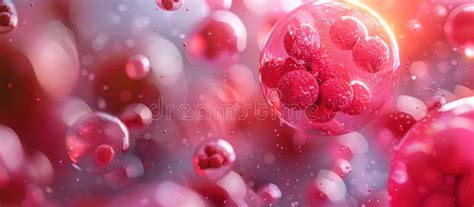 Red And Pink Liquid Spheres Floating In A Fluid Stock Image Image Of Floating Moving 320435453