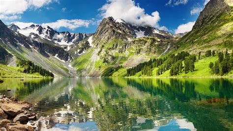 산 반사 자연 바탕 화면 배경 무늬시사