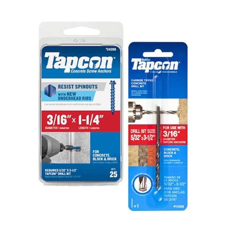 Have A Question About Tapcon 3 16 In X 1 1 4 In Hwh Concrete Anchors