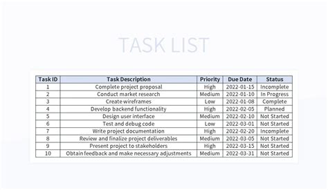 Free List To Do Templates For Google Sheets And Microsoft Excel Slidesdocs