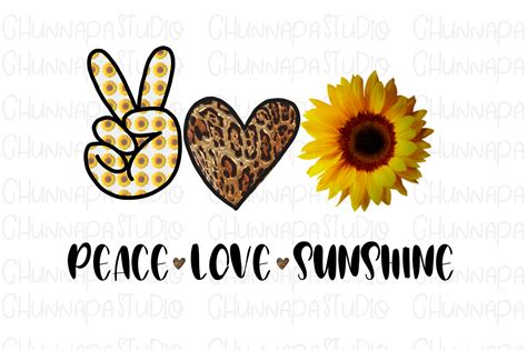 Peace Love Sunshine Sublimation Design Illustration Par Csdesign