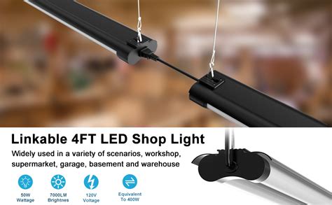 Lightdot 4ft Linkable Led Shop Light For Garage 4 Pack 50w Utility