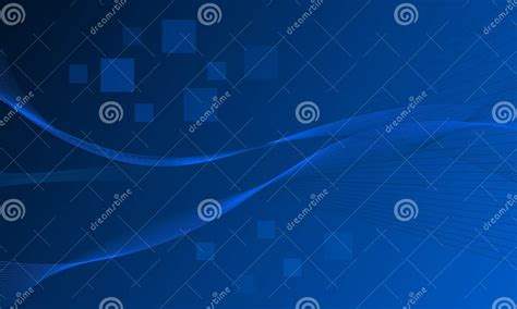 Blue Lines Wave Curve With Smooth Gradient Abstract High Technology Background Stock Vector