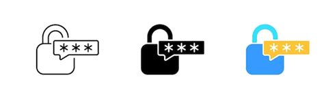 Premium Vector Locks For Personal Data Protection Set Icon Password Warning Sign Key Phone