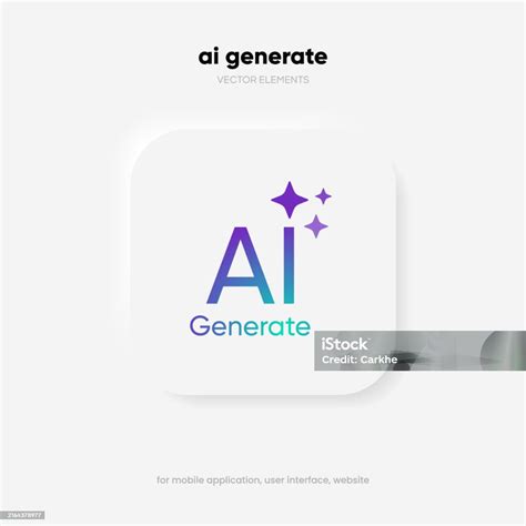 Generate Ai Button Symbol Artificial Intelligence Sign Button Machine