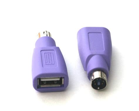 Usb Type A Female To Ps2 Mini Din6 Male Keyboard Adapter Purple Pc