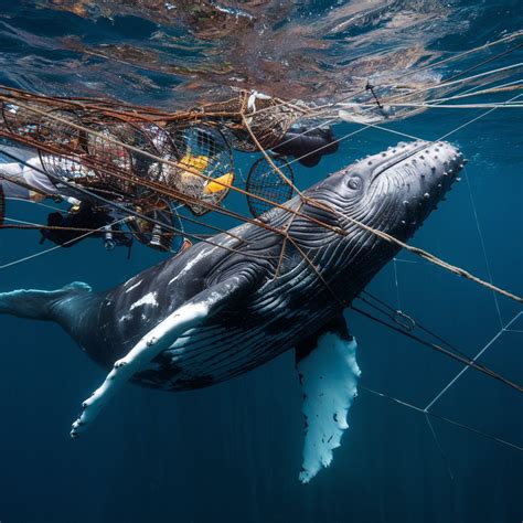 Age A Female Humpback Whale Had Become Entangled In A Spider Web Of