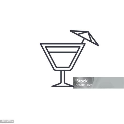 와인 또는 칵테일 유리 아이콘 얇은 라인 아이콘입니다 선형 벡터 기호 0명에 대한 스톡 벡터 아트 및 기타 이미지 0명 개념 기호 과일 Istock
