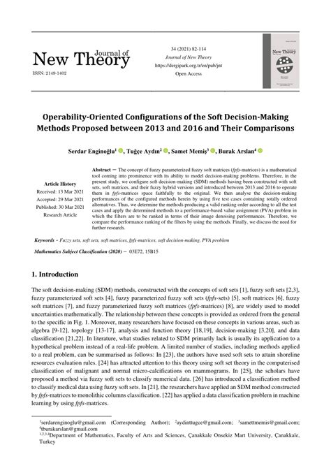 Pdf Operability Oriented Configurations Of The Soft Decision Making