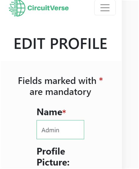 fix edit profile page · issue 1143 · circuitverse circuitverse · github