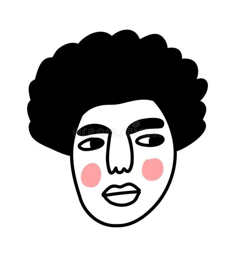 Doodle Face Caricature Avatar Set Cartoon Cute Hipster Persons Stock