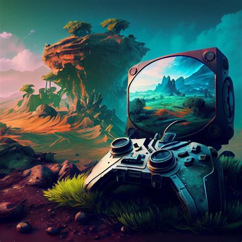 Premium Photo Cyberpunk Gaming Controller Gamepad Joystick Illustration