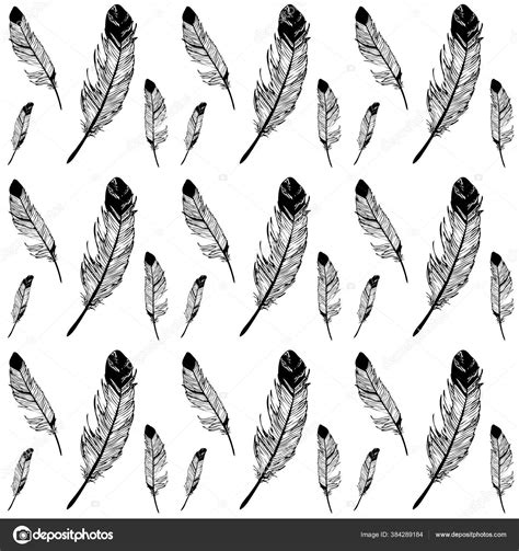 Feathers Pattern Vector Stock Vector Image By ©t1nkerbell 384289184