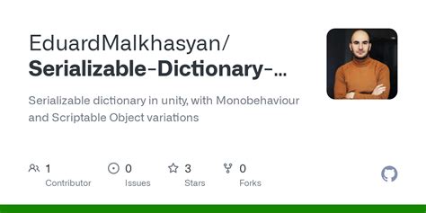 github eduardmalkhasyan serializable dictionary unity serializable