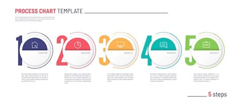 Premium Vector Vector Infographic Numbered Process Chart Template Five Steps