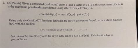 Solved Points Given A Connected Undirected Graph G Chegg