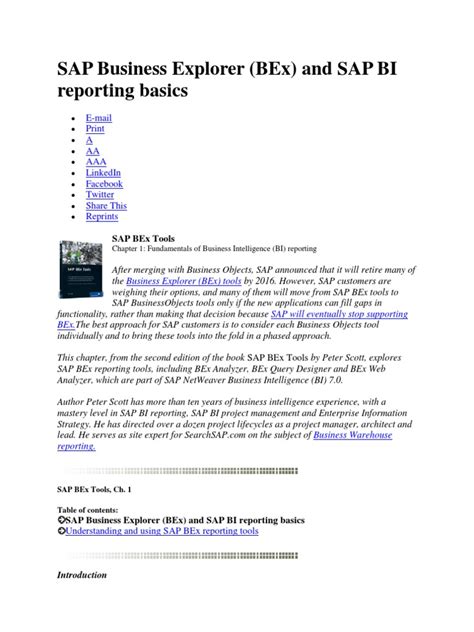 Sap Business Explorer Pdf Business Intelligence Data Warehouse