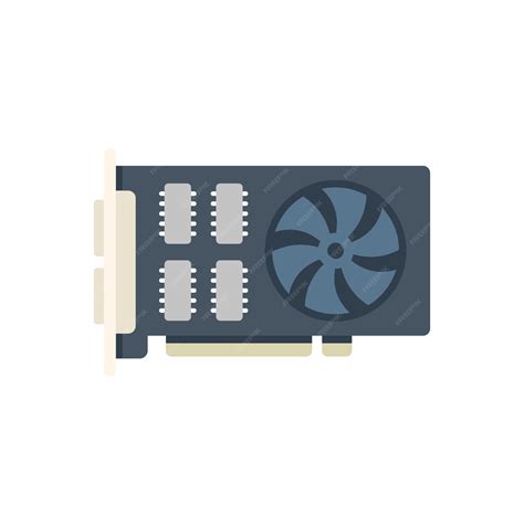 Premium Vector Gpu Card Icon Flat Vector Computer Pc Cooler Pci Isolated