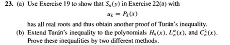 A Use Exercise 19 To Show That Sn Y In Exercise Chegg Com