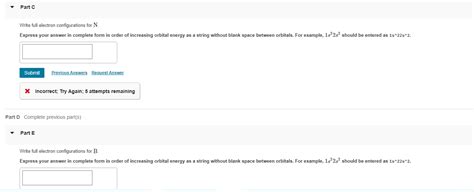Solved Part C Write Full Electron Configurations For N