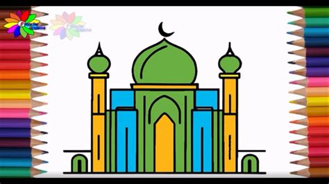 رسم سهل للمبتدئين مسجد رسم مسجد جامع رسم منظر طبيعي رسم سهل