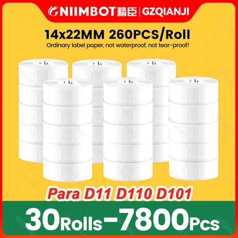 Niimbot 자체 접착 인쇄 라벨 용지 D110 D11 D101 순수 색상 가격표 식품 날짜 표시 열전사 라벨 프린터