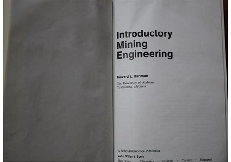 Hartman Hl Introductory Mining Engineering Pdfcoffeecom