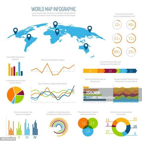 3d 세계 지도와 차트 현대 Infographic 벡터 템플릿 3차원 형태에 대한 스톡 벡터 아트 및 기타 이미지 3차원 형태 개념 건축물 Istock