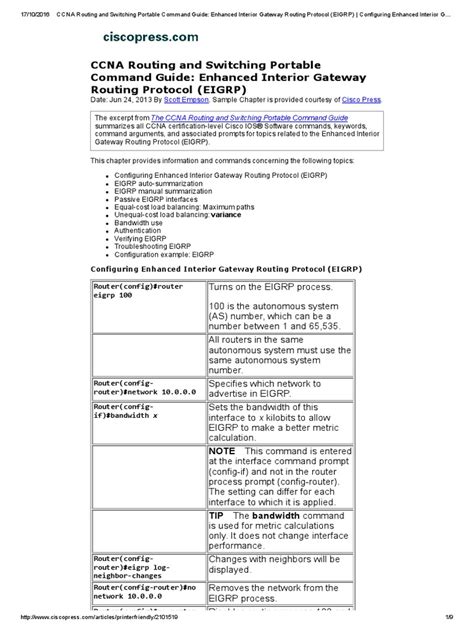 Configuring Enhanced Interior Gateway Routing Protocol Eigrp Eigrp